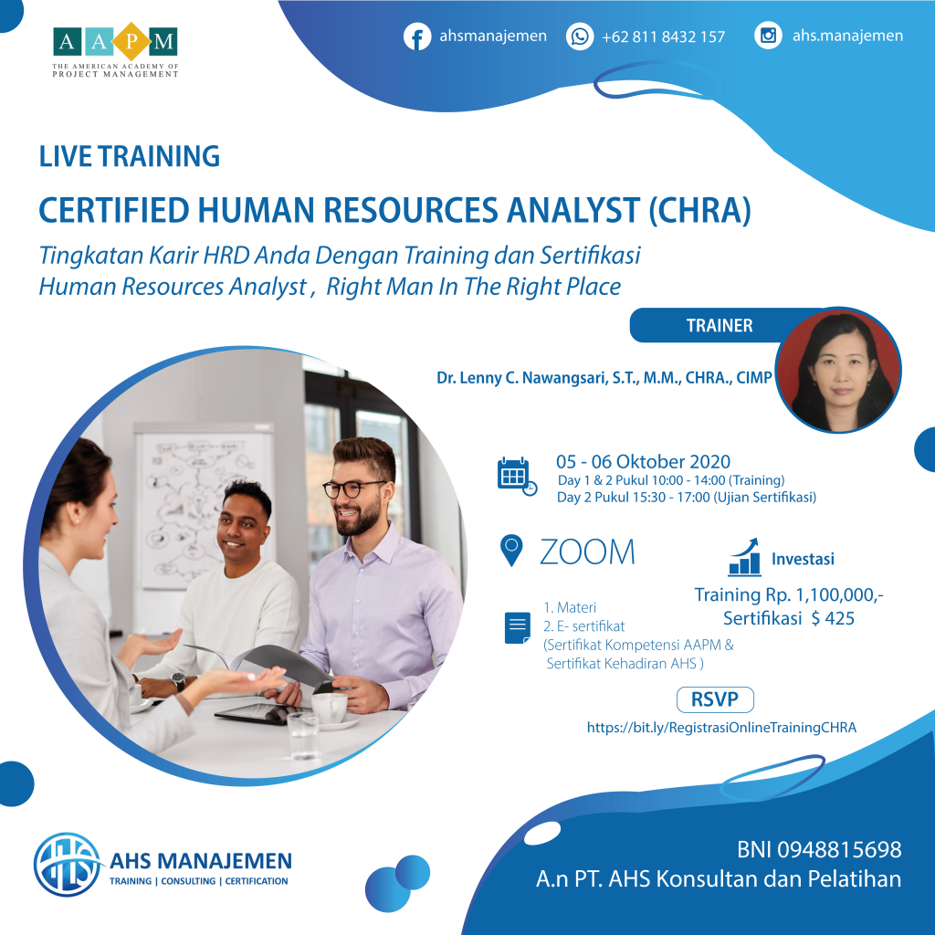 CERTIFIED HUMAN RESOURCES ANALYST - CHRA (05 - 06 Oktober 2020) | AHS ...