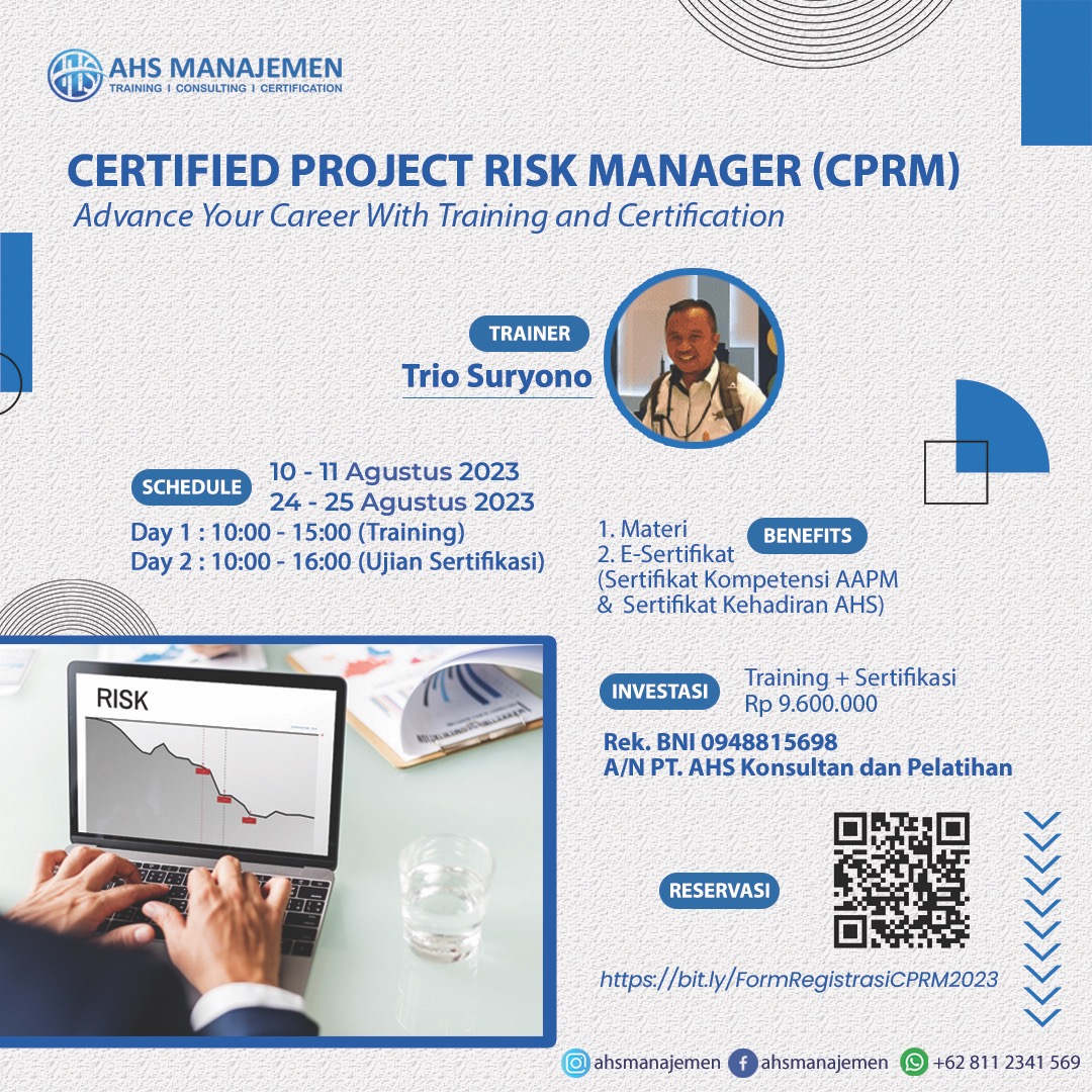 CERTIFIED PROJECT RISK MANAGER - CPRM (10-11 & 24-25 Agustus 2023 ...